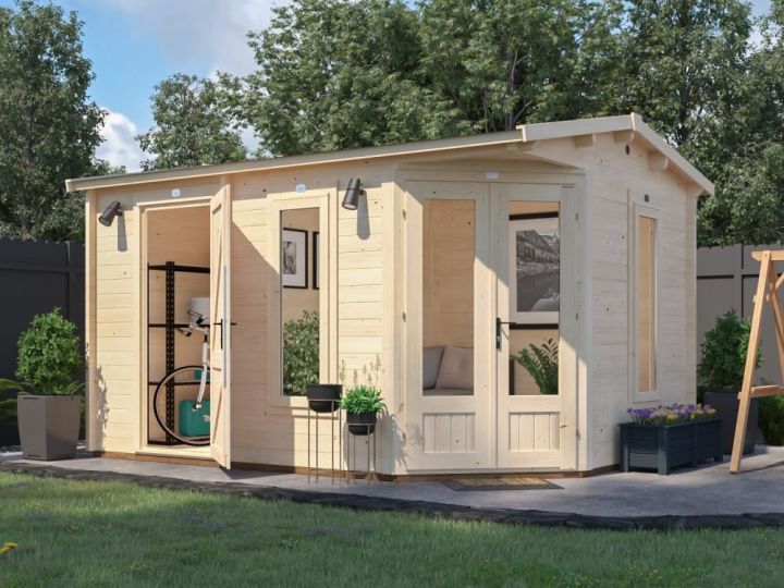 14x10 DaftDuck Multi Room Corner Log Cabin (45mm)