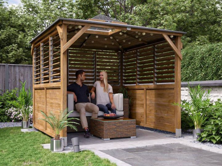 Erin Gazebo with Dome - Half Height Solid Wall, Half Louvre from the ...