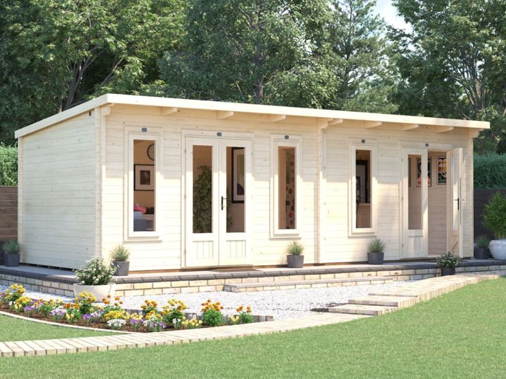 25x10 His & Hers Multi-Room Log Cabin (45mm)