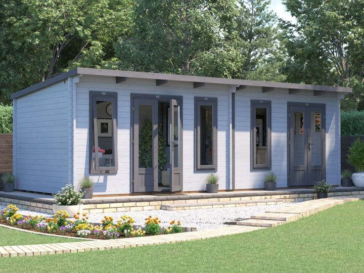 25x10 His & Hers uPVC Multi-Room Log Cabin (45mm)