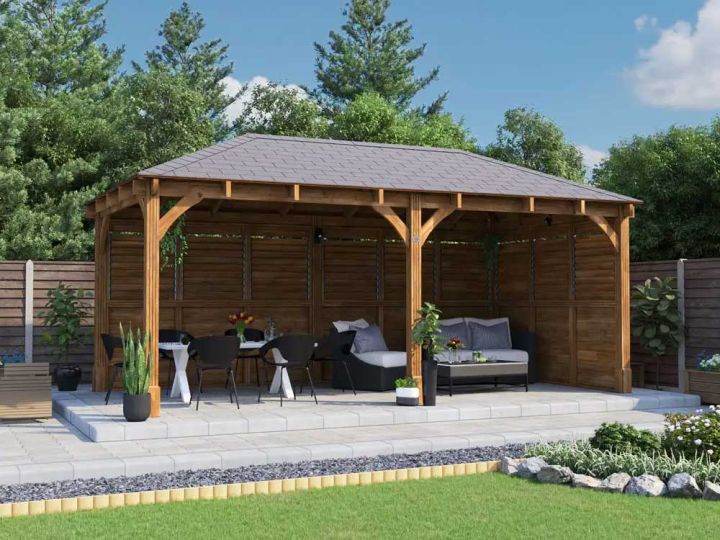 20x10 Leviathan Louvre Walled Gazebo