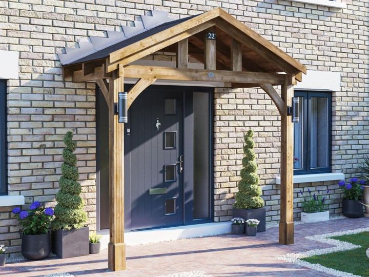 10x5 Thunderdam Wooden Entrance Porch Canopy Full Height (2 posts)