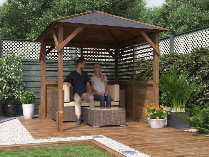 7x7 Utopia 200 Louvre Wall Gazebo